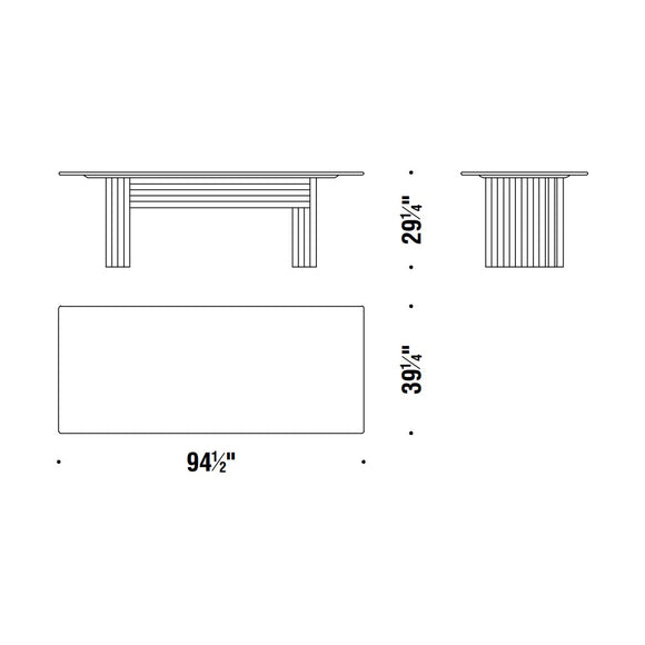 Moroso Rows Vertical Dining Table with Marble Top - 2Modern