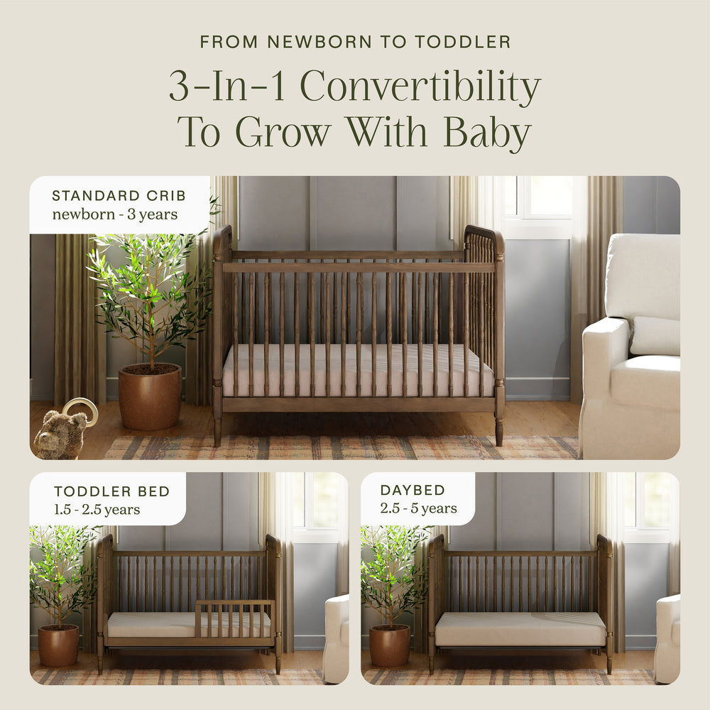 Namesake Liberty 3-in-1 Convertible Spindle Crib with Toddler Bed ...