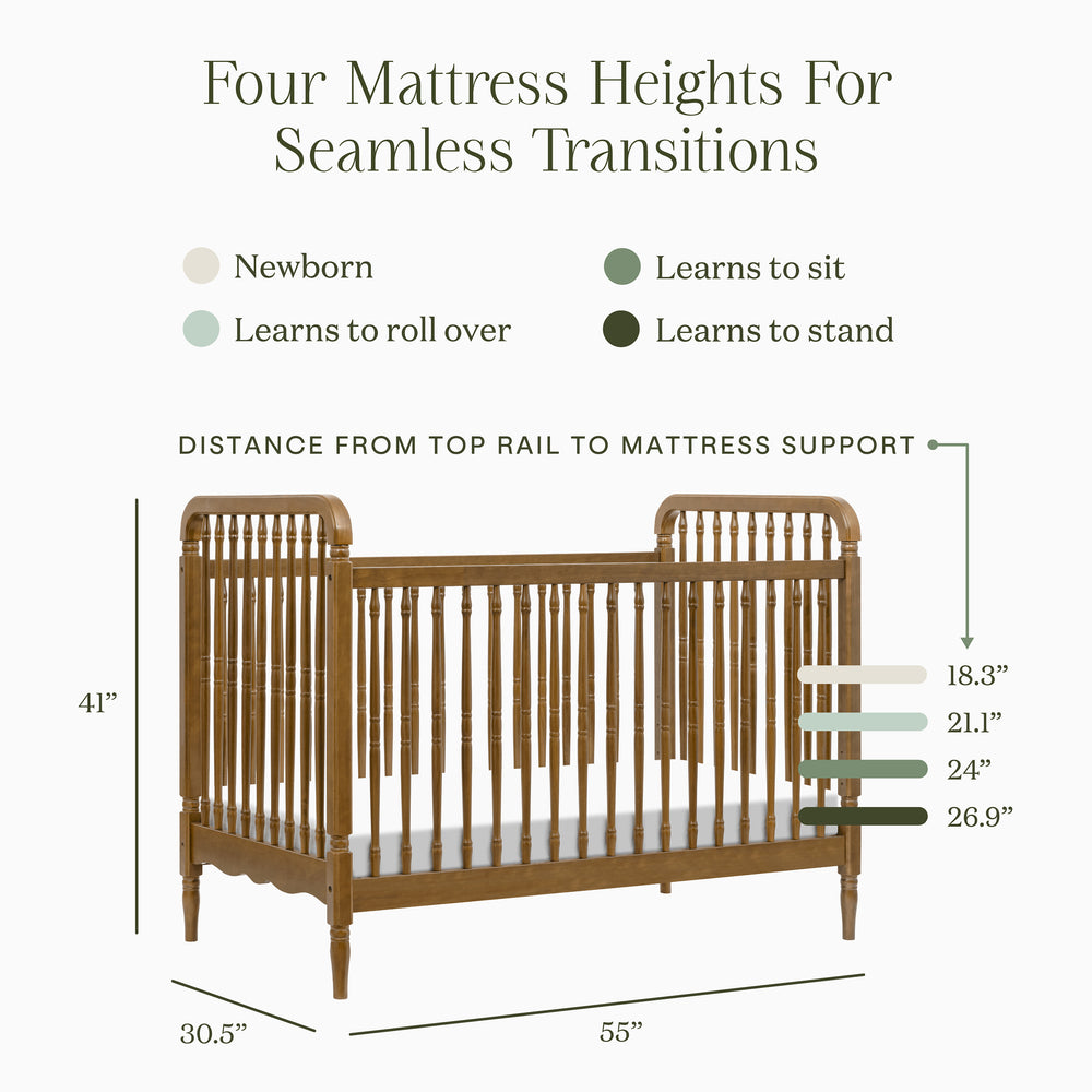 Namesake Liberty 3-in-1 Convertible Spindle Crib with Toddler Bed ...