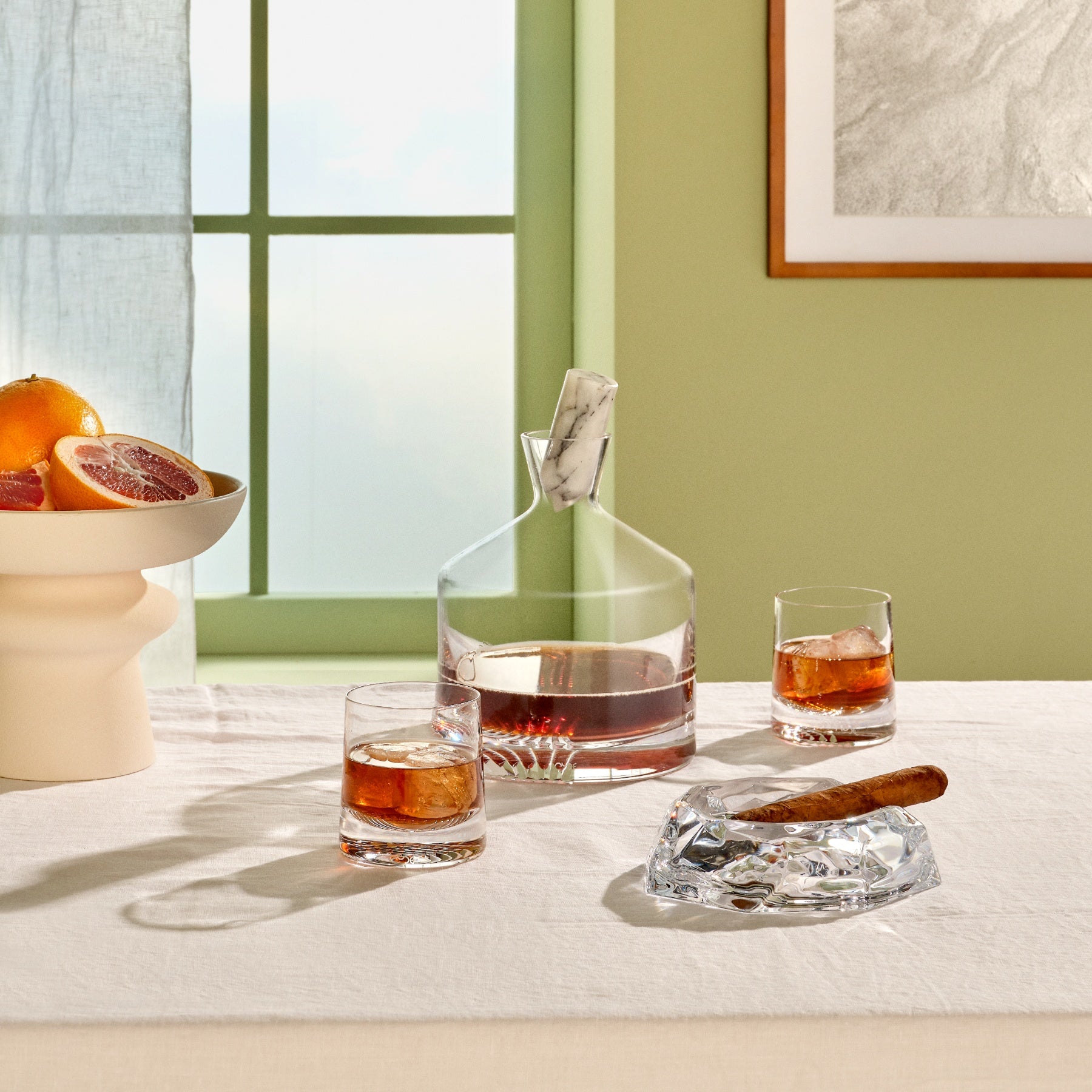 Nude Glass Alba Whisky Bottle and Glasses Set - 2Modern