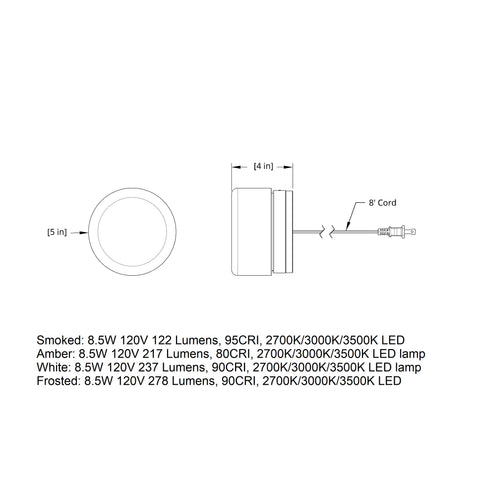 RBW Dimple Corded LED Wall Sconce - 2Modern