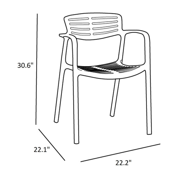 Resol Toledo Aire Stacking Outdoor Armchair (Set of 4) - 2Modern