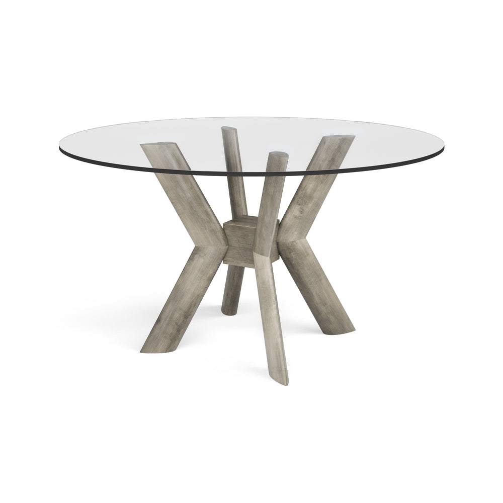 Saloom Furniture K-Base Round Dining Table - Glass Top - 2Modern