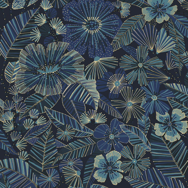 Tempaper Metallic Bloom Peel and Stick Wallpaper - 2Modern