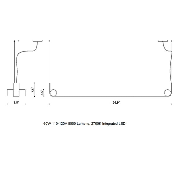 TOOY Nastro Linear LED Pendant Light - 2Modern