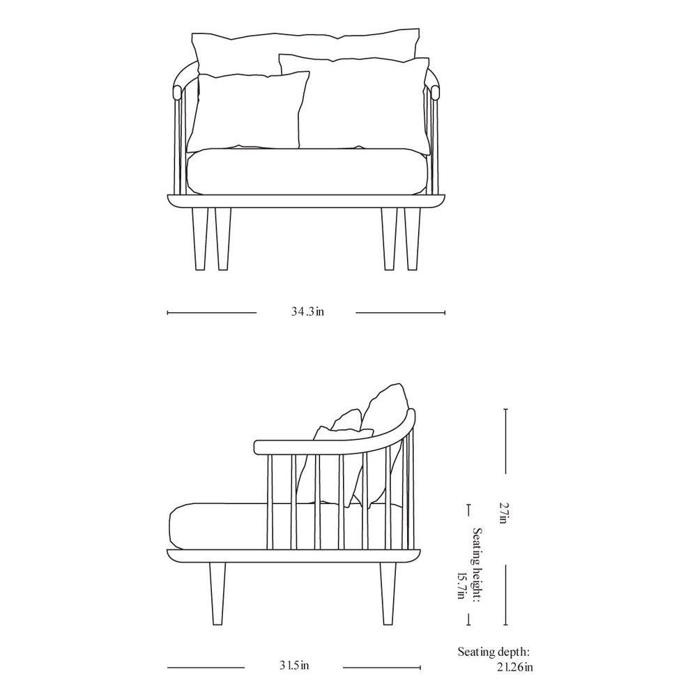 &Tradition Fly Lounge Chair with Pillow - 2Modern