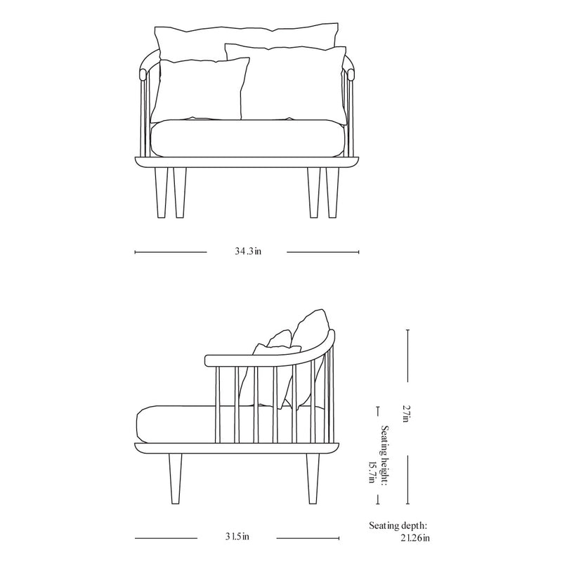 &Tradition Fly Lounge Chair with Pillow - 2Modern