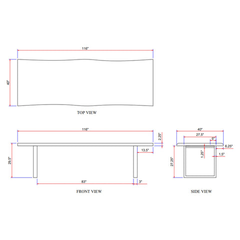 Urbia Brooks Dining Table - U Base - 2Modern
