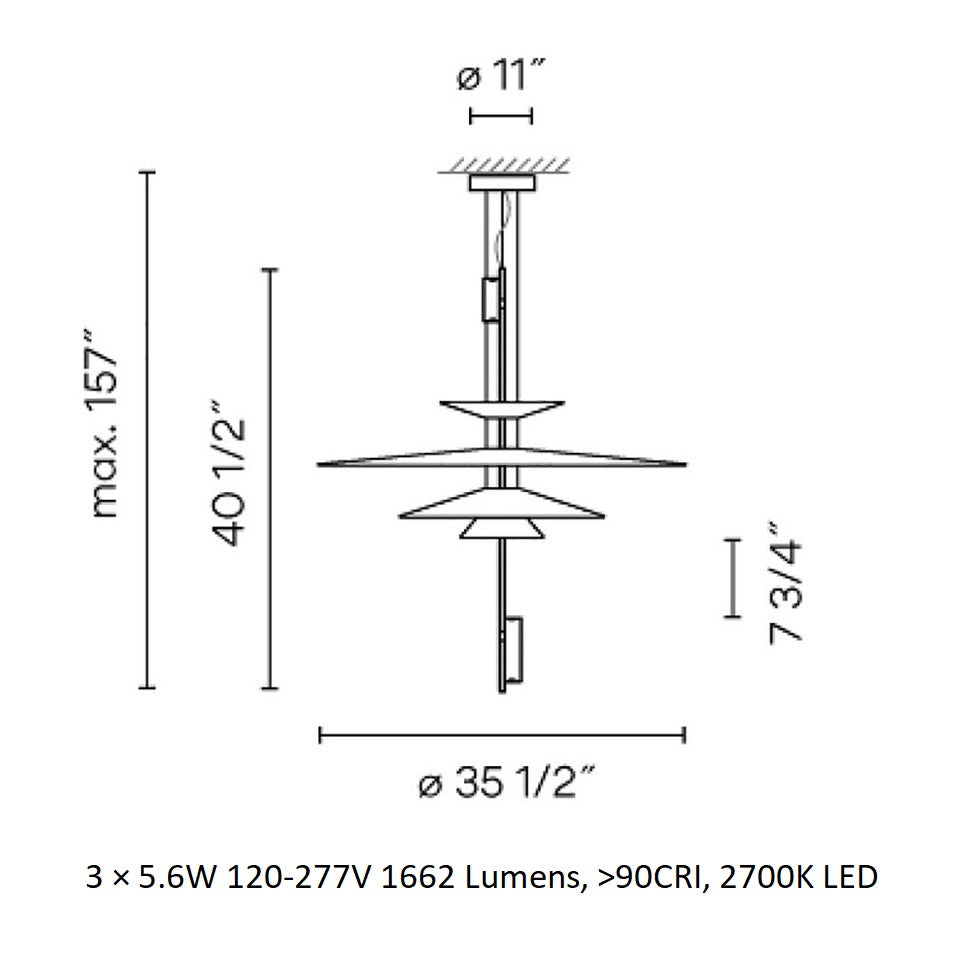 VIBIA Flamingo 1550 LED Pendant Light - 2Modern