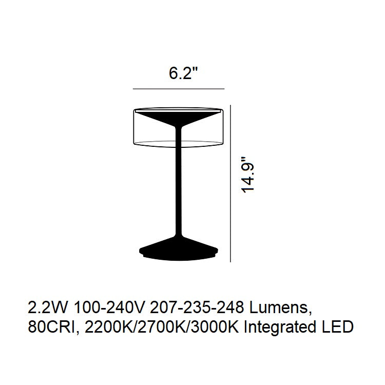 Zafferano Crystal Portable LED Table Lamp - 2Modern
