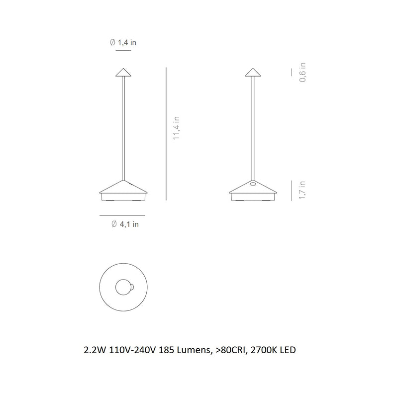 Zafferano Pina Pro Portable Table Lamp - 2Modern