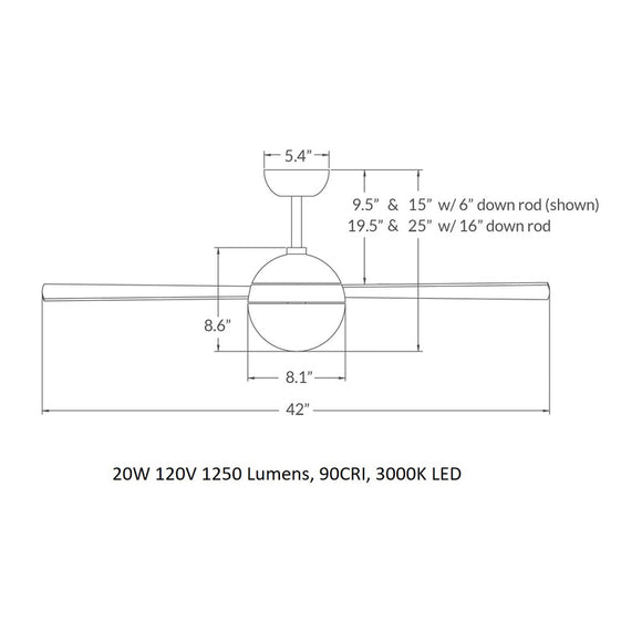 Modern Fan Ball 42 Inch LED Ceiling Fan - 2Modern