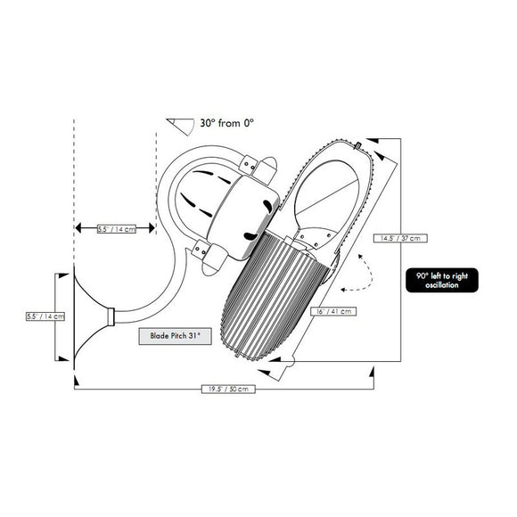 Matthews Fan Company Laura Wall Fan - 2Modern