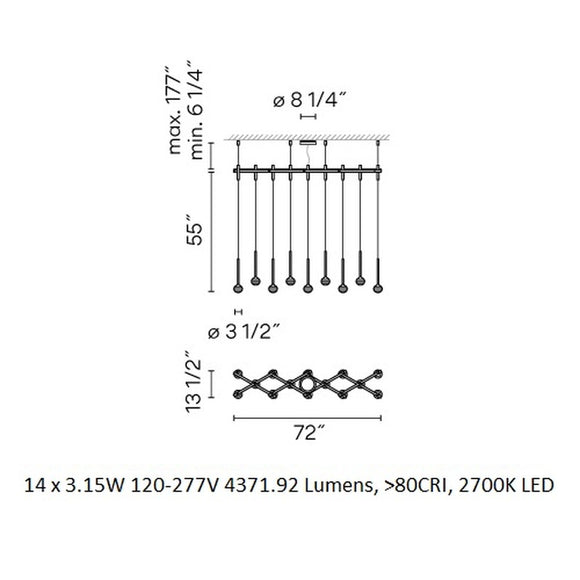 VIBIA Algorithm Linear LED Pendant Light - 2Modern