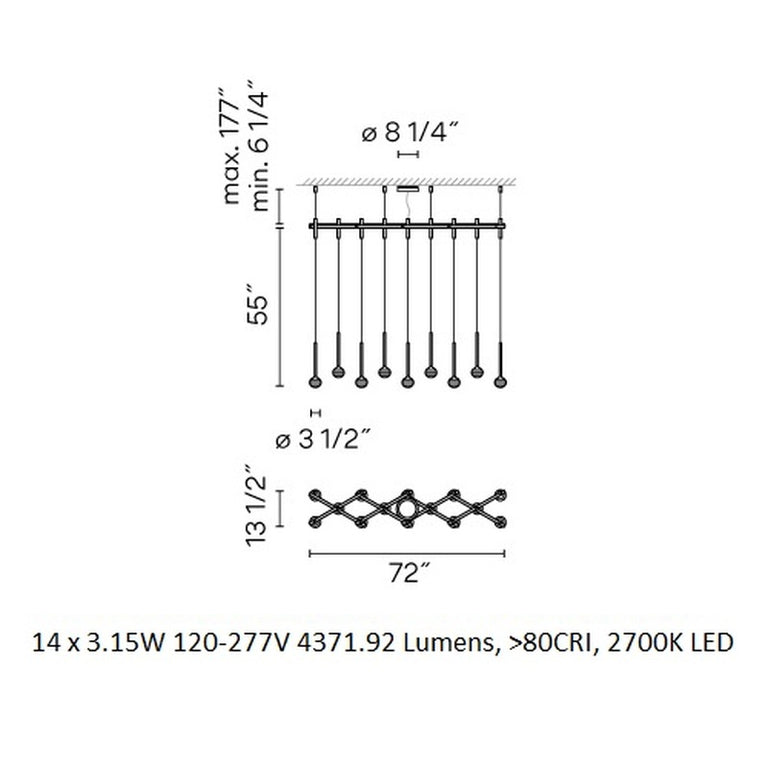 VIBIA Algorithm Linear LED Pendant Light - 2Modern