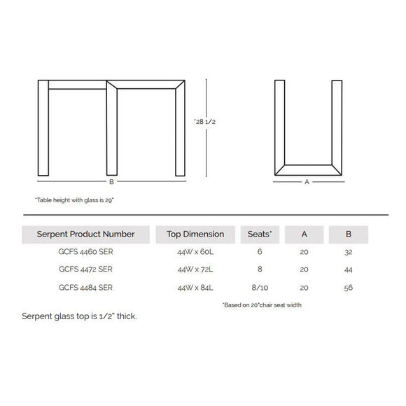 Saloom Furniture Serpent Dining Table - Glass Top - 2Modern