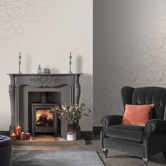 Graham & Brown Gothic Damask Flock Wallpaper - 2Modern