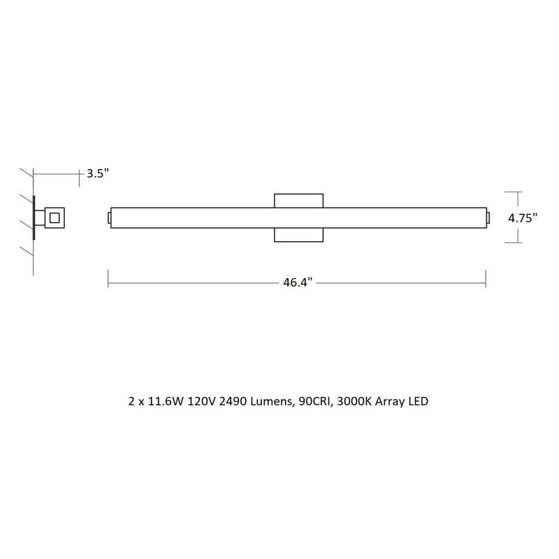 Oxygen Lighting Adelphi LED Vanity Light - 2Modern