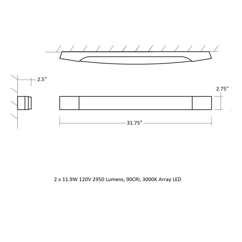 Oxygen Lighting Apollo LED Vanity Light - 2Modern