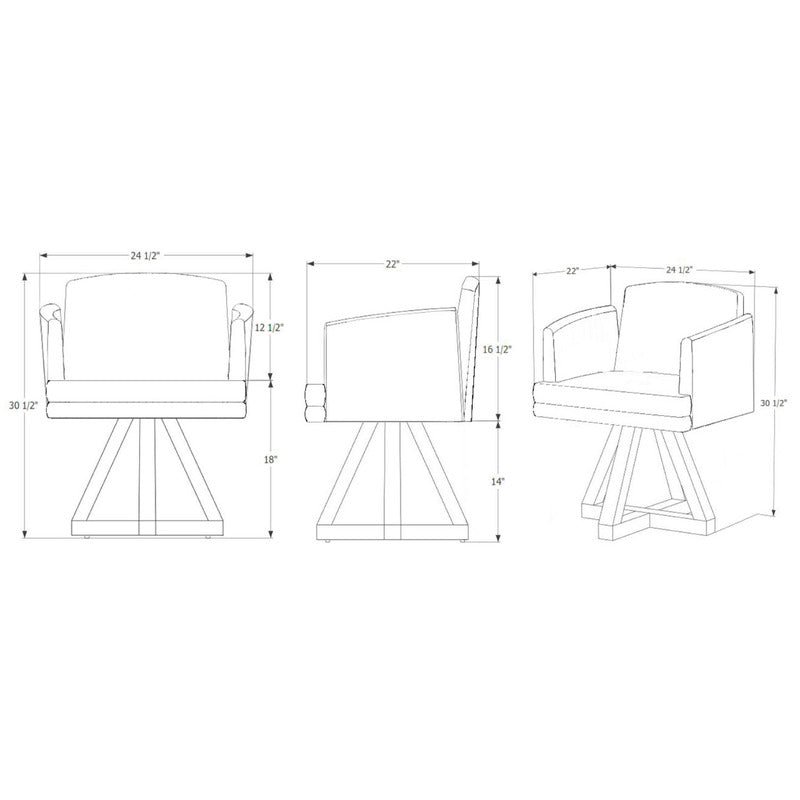 ARTLESS Allison Chair with X Base - 2Modern