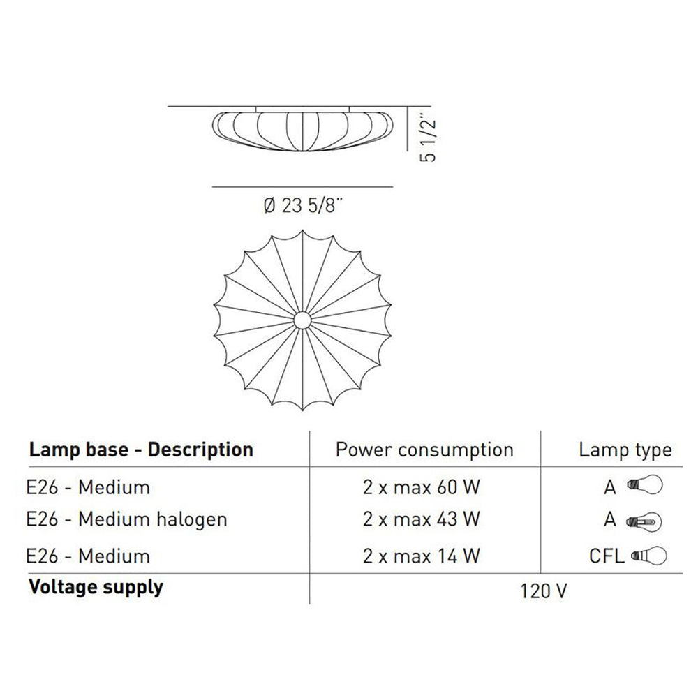 Axo Light Muse Wall/Ceiling Light - 2Modern