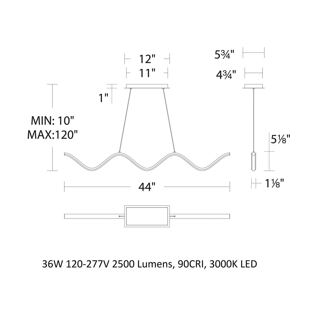 dweLED for WAC Lighting Morae LED Linear Pendant Light - 2Modern