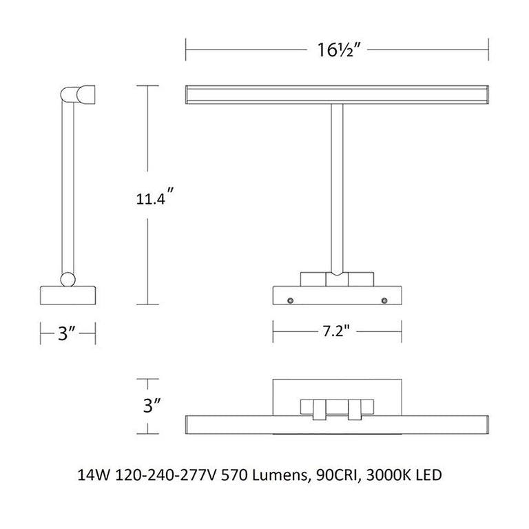 dweLED for WAC Lighting Reed LED Adjustable Picture Light - 2Modern