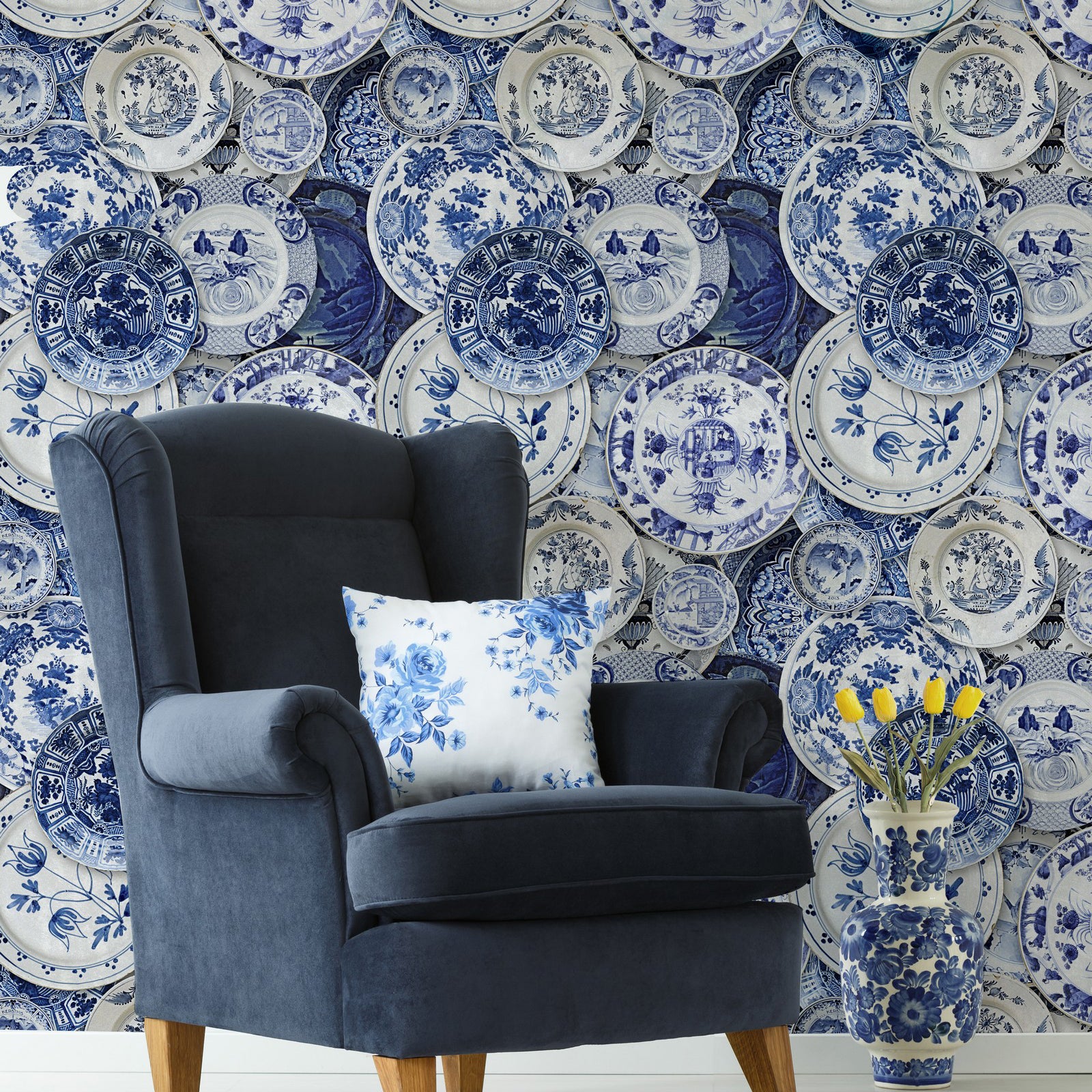 Mind The Gap Delftware Wallpaper - 2Modern