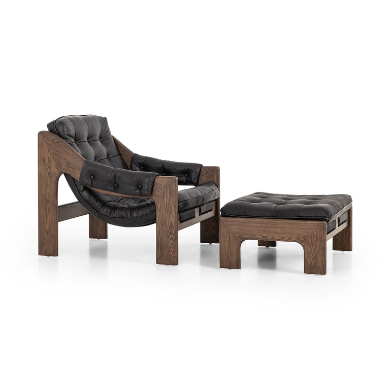 Four Hands Halston Lounge Chair with Ottoman - 2Modern
