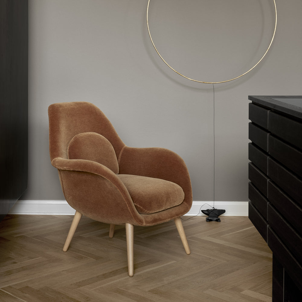 Fredericia Furniture Swoon Petit Lounge Chair with Wood Base - 2Modern