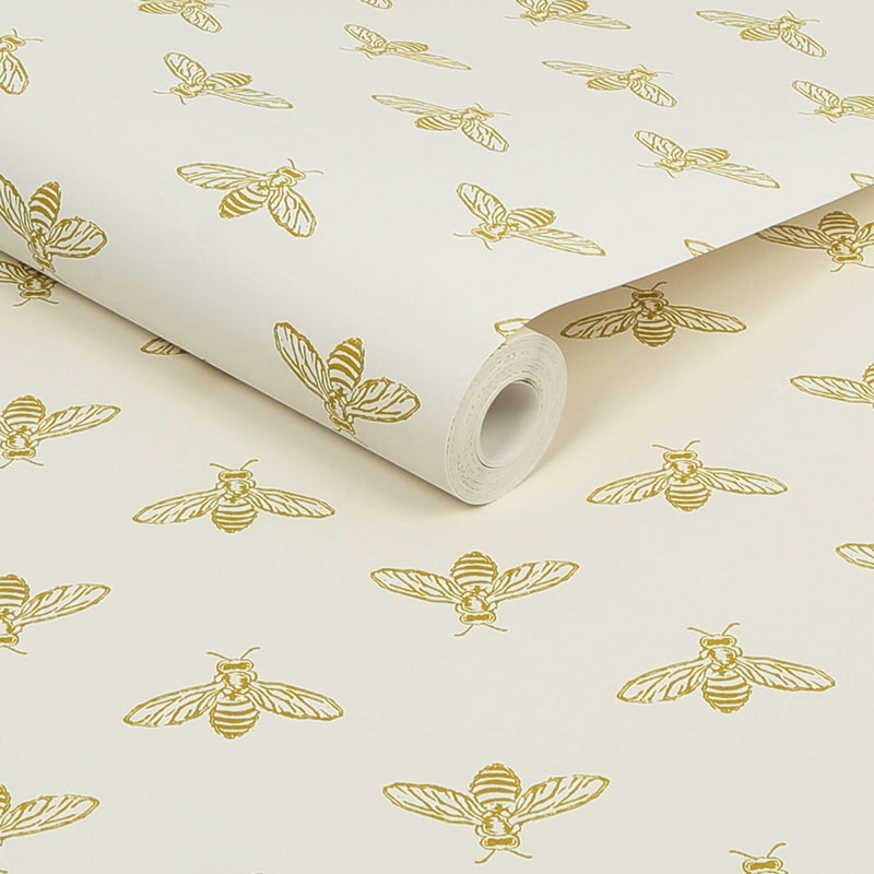Graham & Brown Block Print Bee Wallpaper - 2Modern