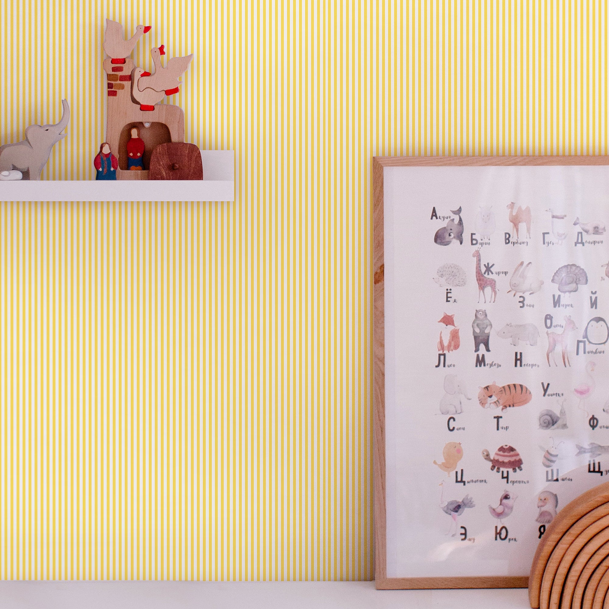 Graham & Brown Joules Country Critters Ticking Stripe Wallpaper - 2Modern