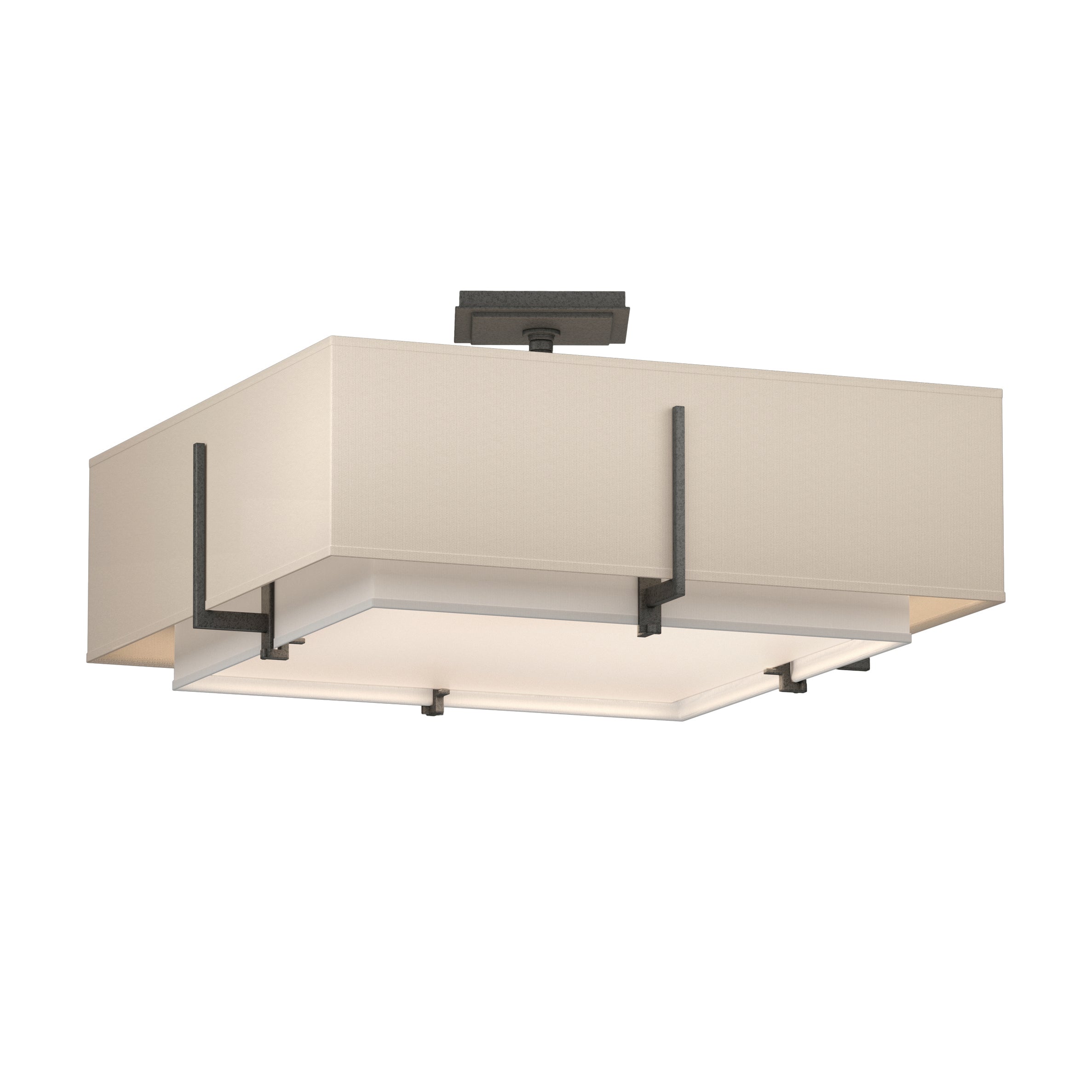 Hubbardton Forge Exos Square Double Shade Semi-Flush Mount - 2Modern