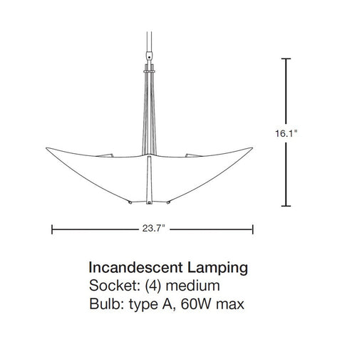 Hubbardton Forge Kirigami 4 Lights Pendant Light - 2Modern