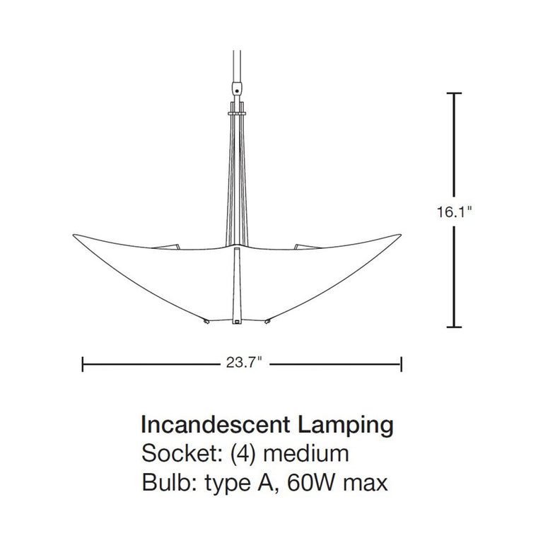 Hubbardton Forge Kirigami 4 Lights Pendant Light - 2Modern
