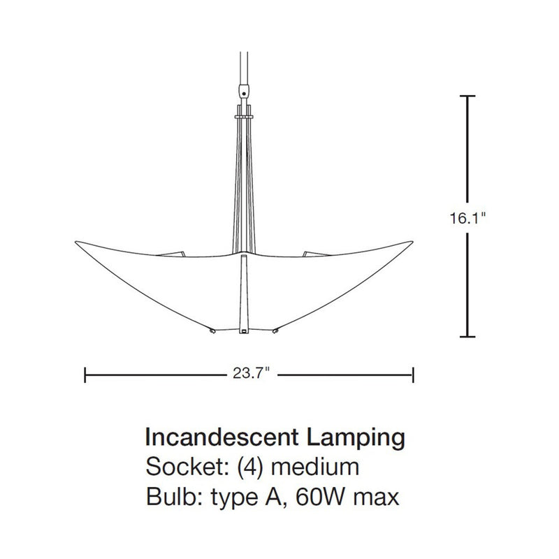 Hubbardton Forge Kirigami 4 Lights Pendant Light - 2Modern