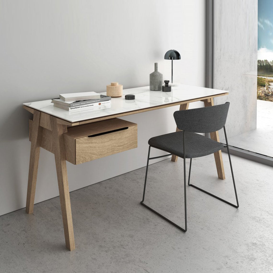 Huppe Howard Desk with Lacquered Glass Top - 2Modern