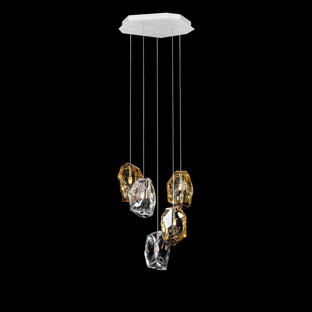 Lasvit Crystal Rock 5-Light Cluster Pendant Light - 2Modern