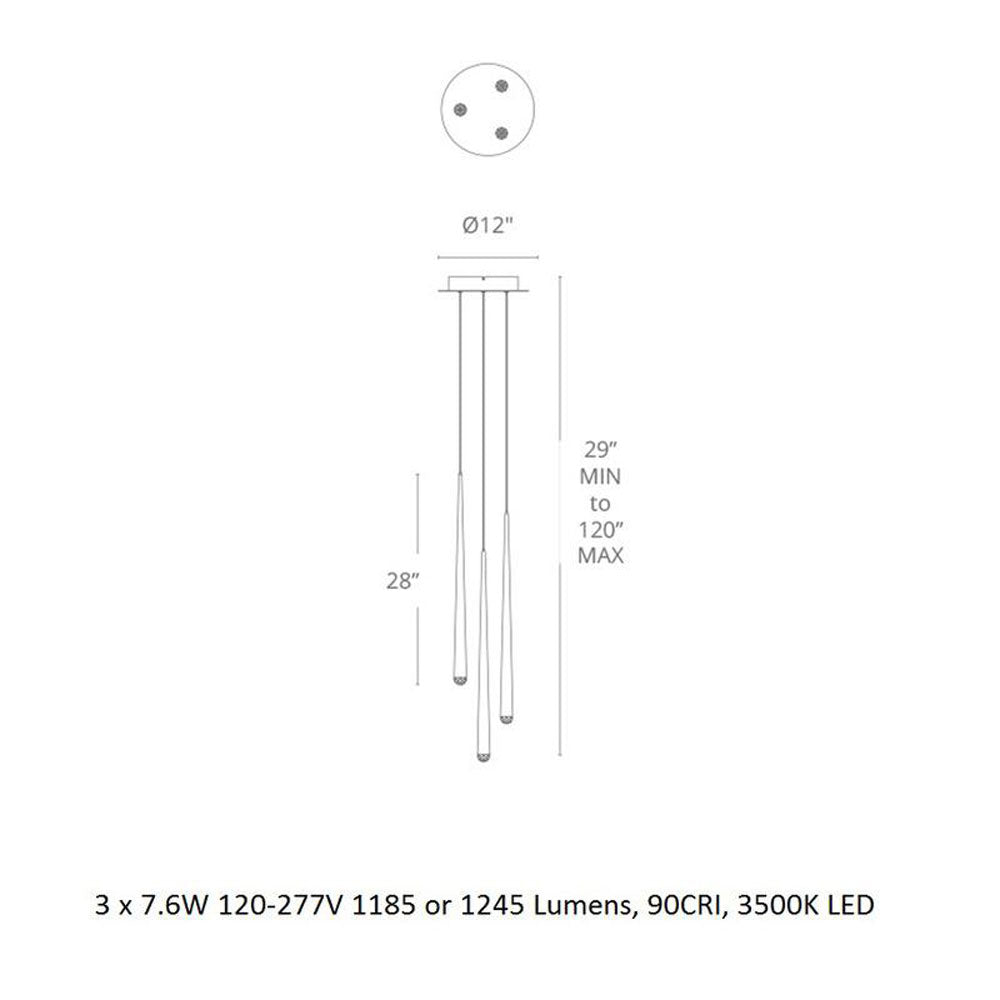 Modern Forms Cascade Etched Glass LED Round Chandelier - 2Modern