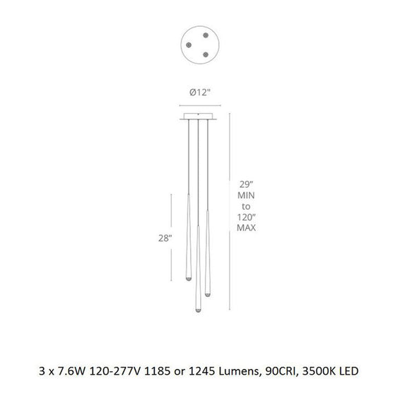 Modern Forms Cascade Etched Glass LED Round Chandelier - 2Modern