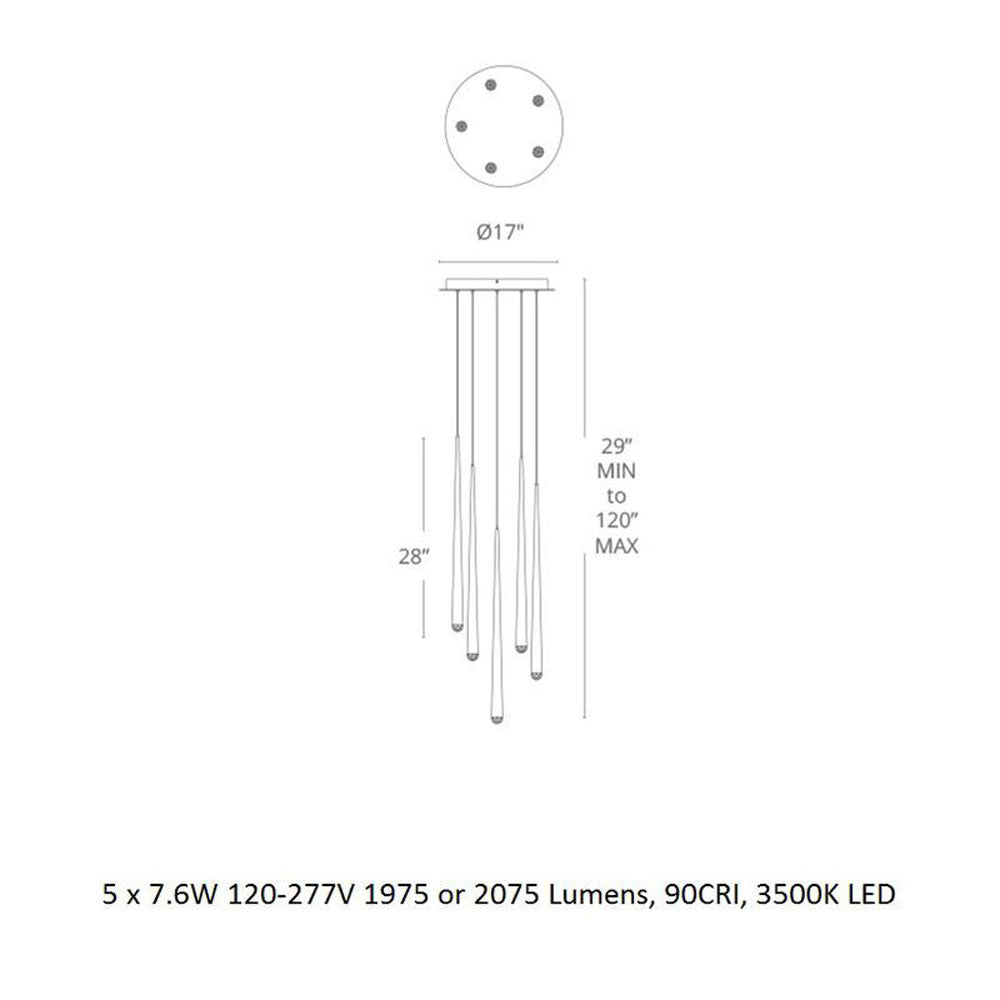 Modern Forms Cascade Etched Glass LED Round Chandelier - 2Modern