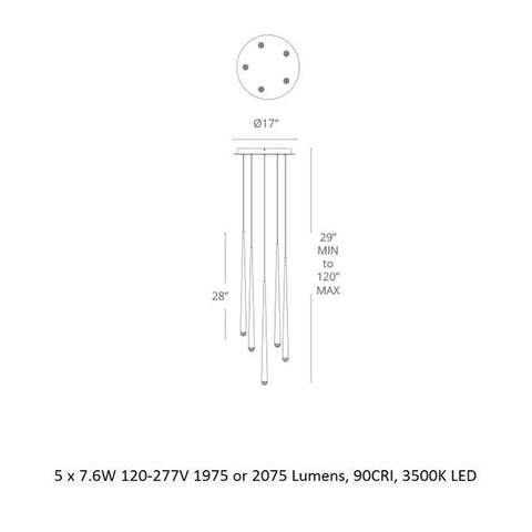 Modern Forms Cascade Etched Glass LED Round Chandelier - 2Modern