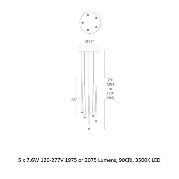Modern Forms Cascade Etched Glass LED Round Chandelier - 2Modern