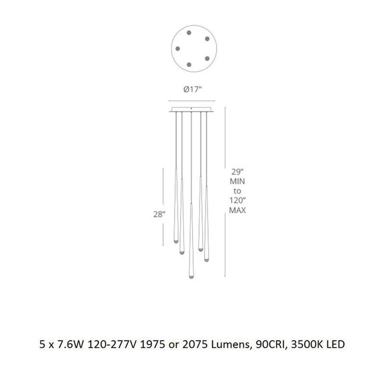 Modern Forms Cascade Etched Glass LED Round Chandelier - 2Modern