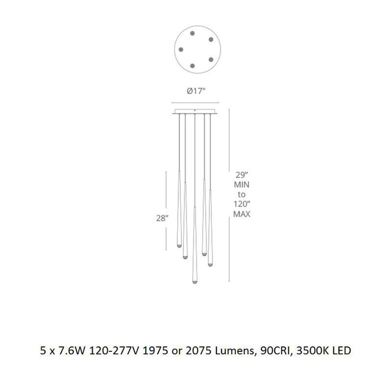 Modern Forms Cascade Etched Glass LED Round Chandelier - 2Modern