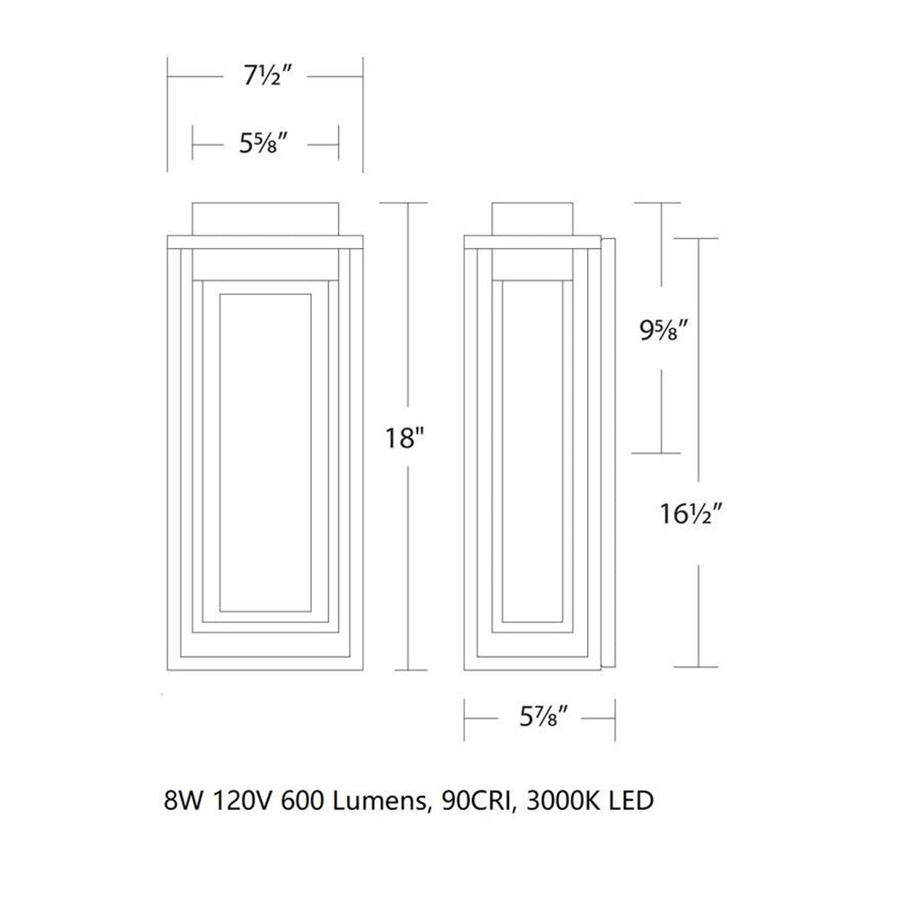 Modern Forms Dorne LED Outdoor Wall Light - 2Modern