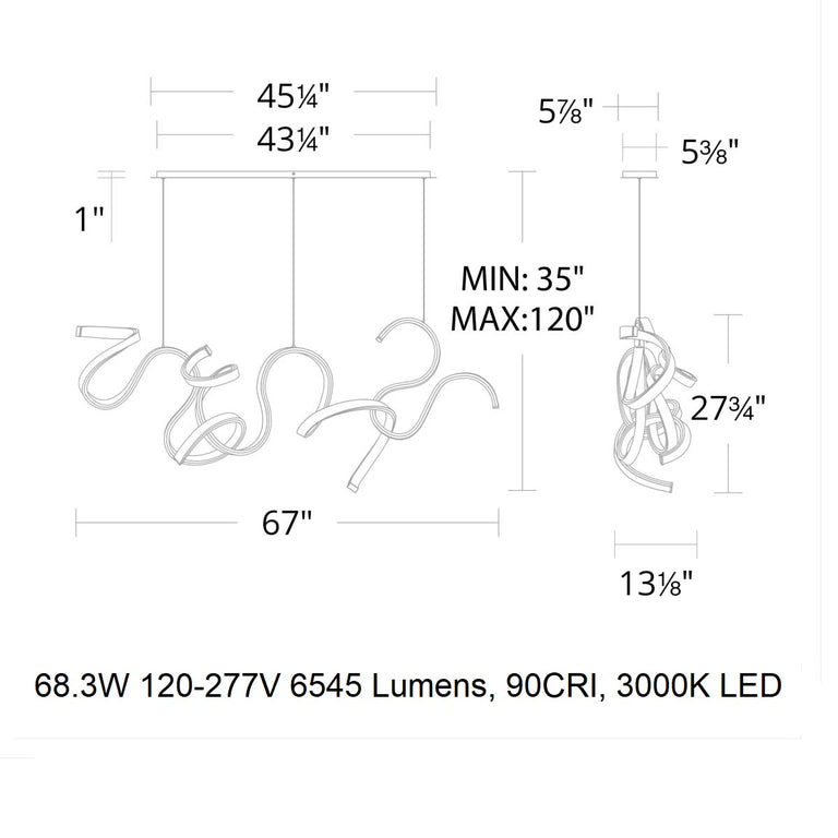 Modern Forms Tempest LED Linear Pendant Light - 2Modern