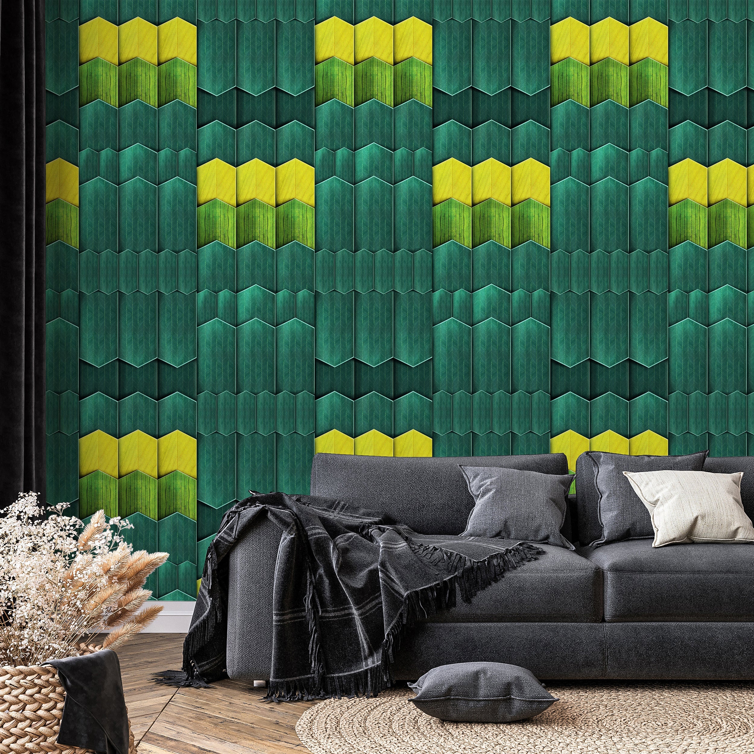 NLXL Yellow Edge Wallpaper - 2Modern
