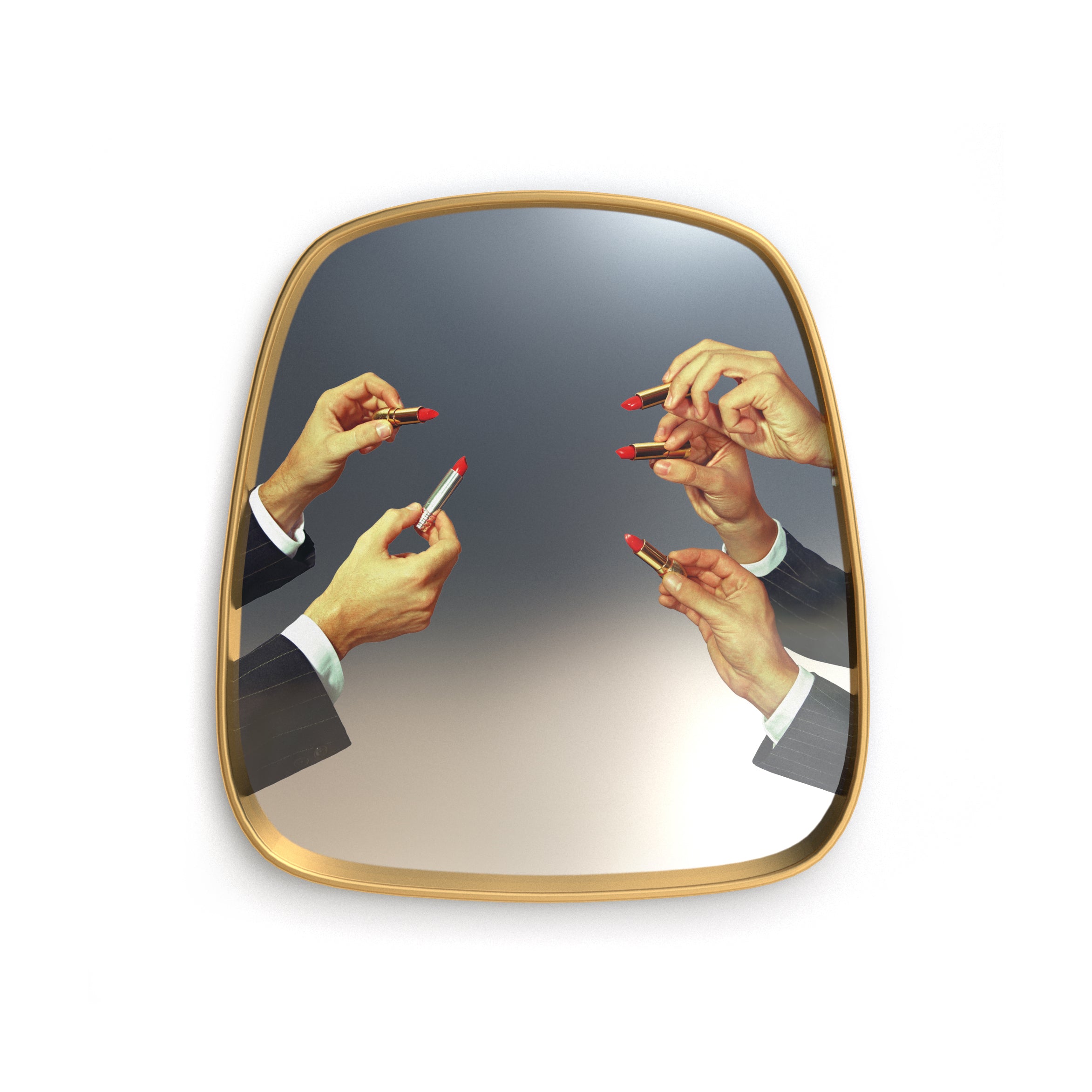 Seletti Toilet Paper Mirror Brass Frame - 2Modern