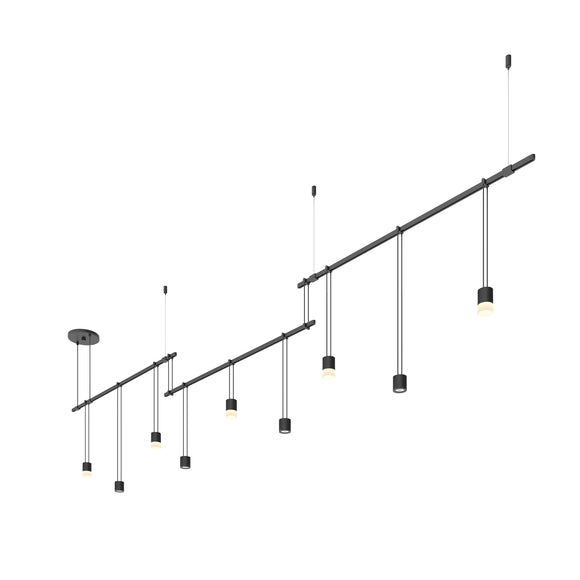 Sonneman Suspenders Linear Offset Multi Light Pendant Light with Mixed ...